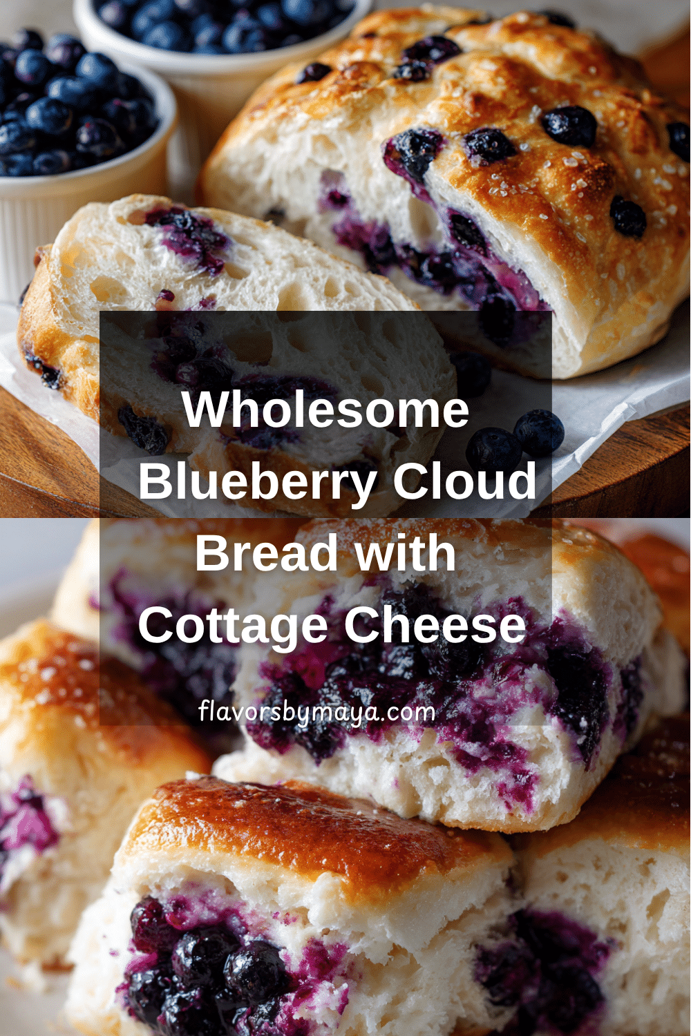 Fluffy Cottage Cheese Blueberry Cloud Bread - Light & Flavorful Recipe