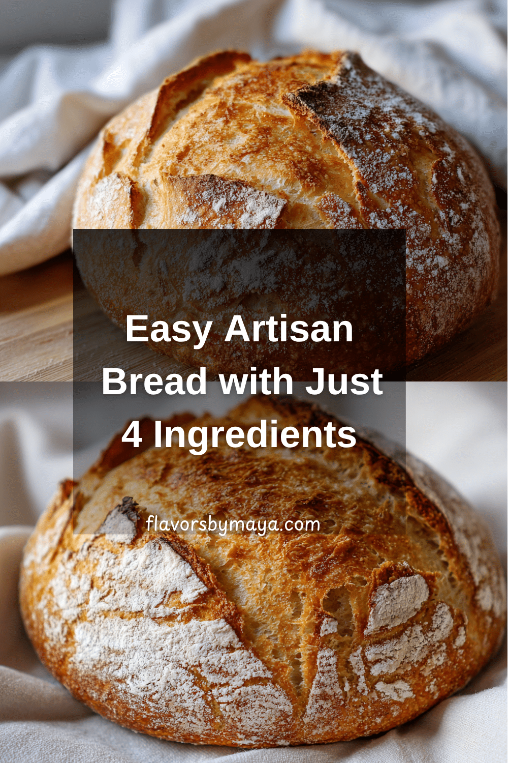Easy 4 Ingredient Artisan Bread Simple Homemade Recipe