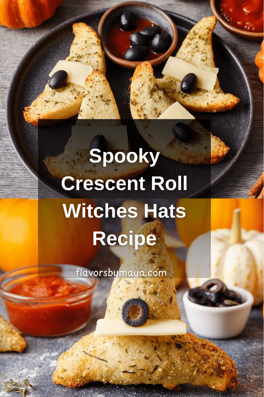 Halloween Crescent Roll Witches Hats - Magical Savory Treats