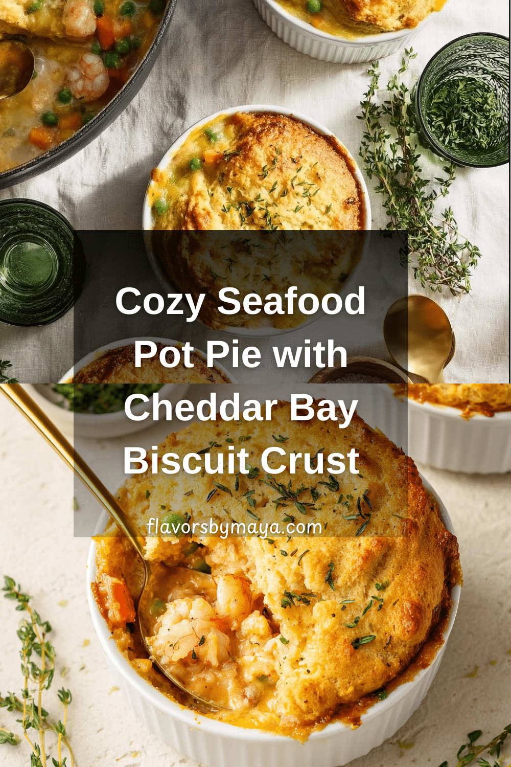 Seafood Pot Pie with Cheddar Bay Crust – Cozy & Cheesy Comfort