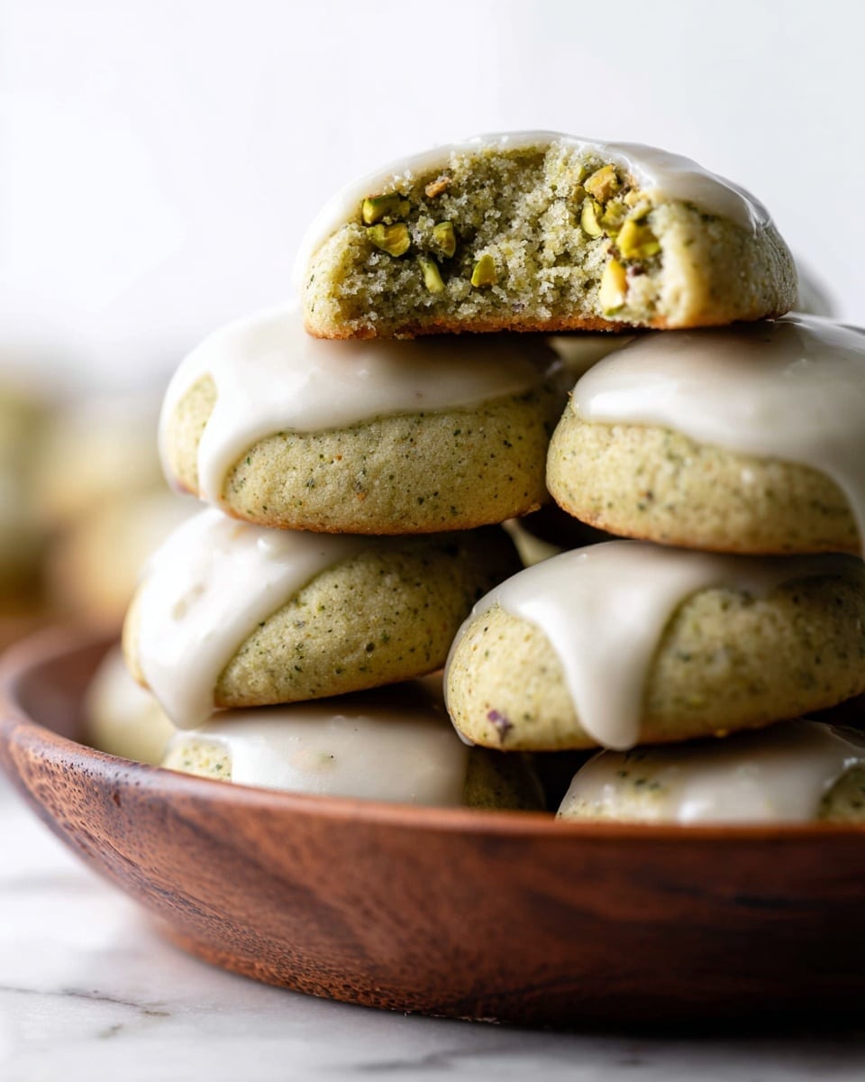 Pistachio Drop Cookies with Brown Butter Icing | Irresistible Treats