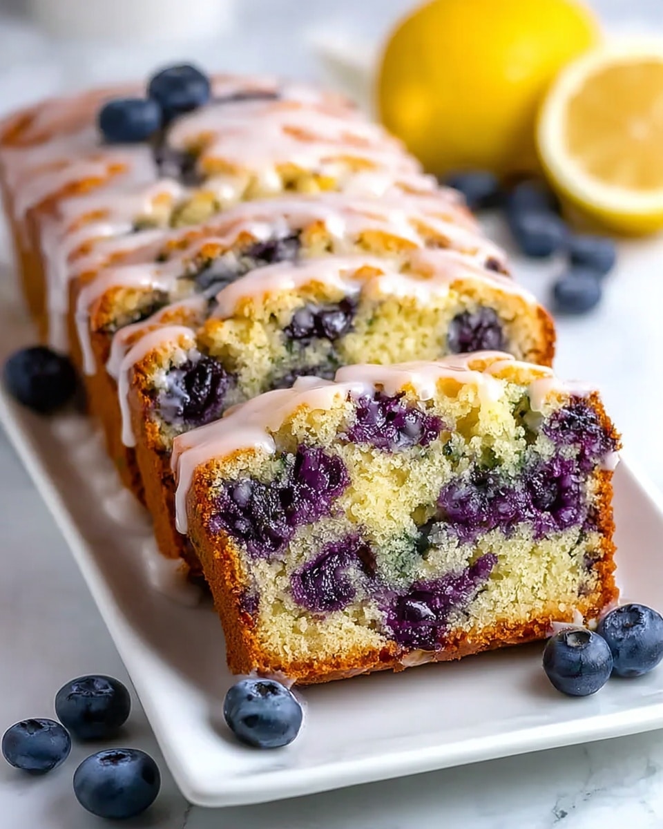 Moist Blueberry Zucchini Bread with Lemon Glaze